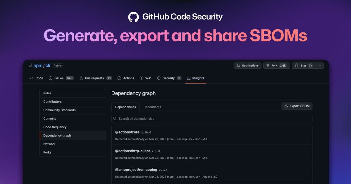 GitHub.comにSBOM生成ツールが登場。誰でも無償でSBOMファイル作成、パブリックリポジトリならユーザーでも自由に作成可能 ...