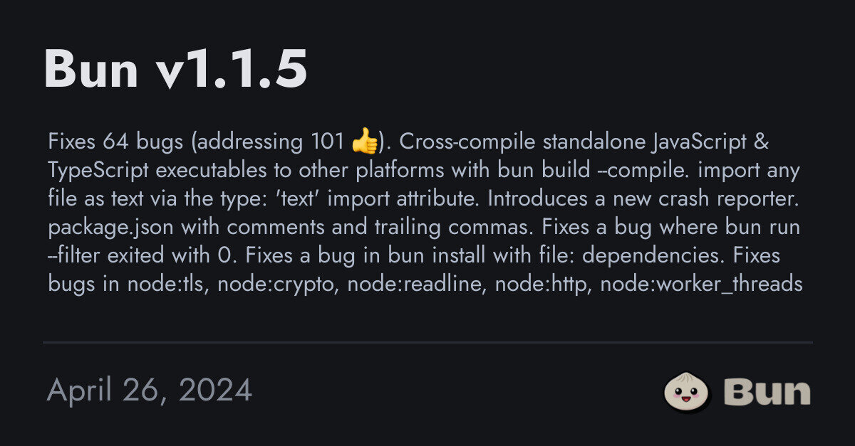 Bun 1.1.5でクロスコンパイルが可能に。LinuxでWindows対応の実行ファイルなどビルド － Publickey